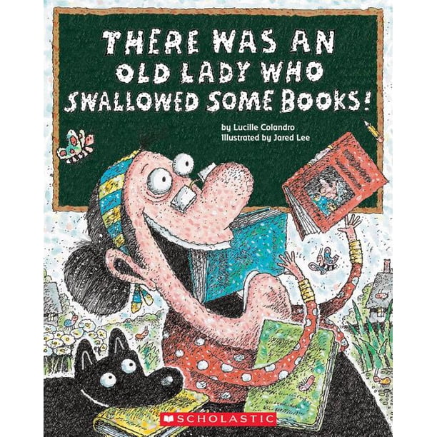 There Was an Old Lady Who Swallowed Some Books! (Paperback) - Walmart ...