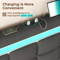 Afuhokles Queen Size LED Bed Frame with 2 USB Ports, Headboard ...