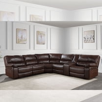 Acme Furniture Aceso Sectional Sofa w/4 Pillows, Rust Brown Chenille ...