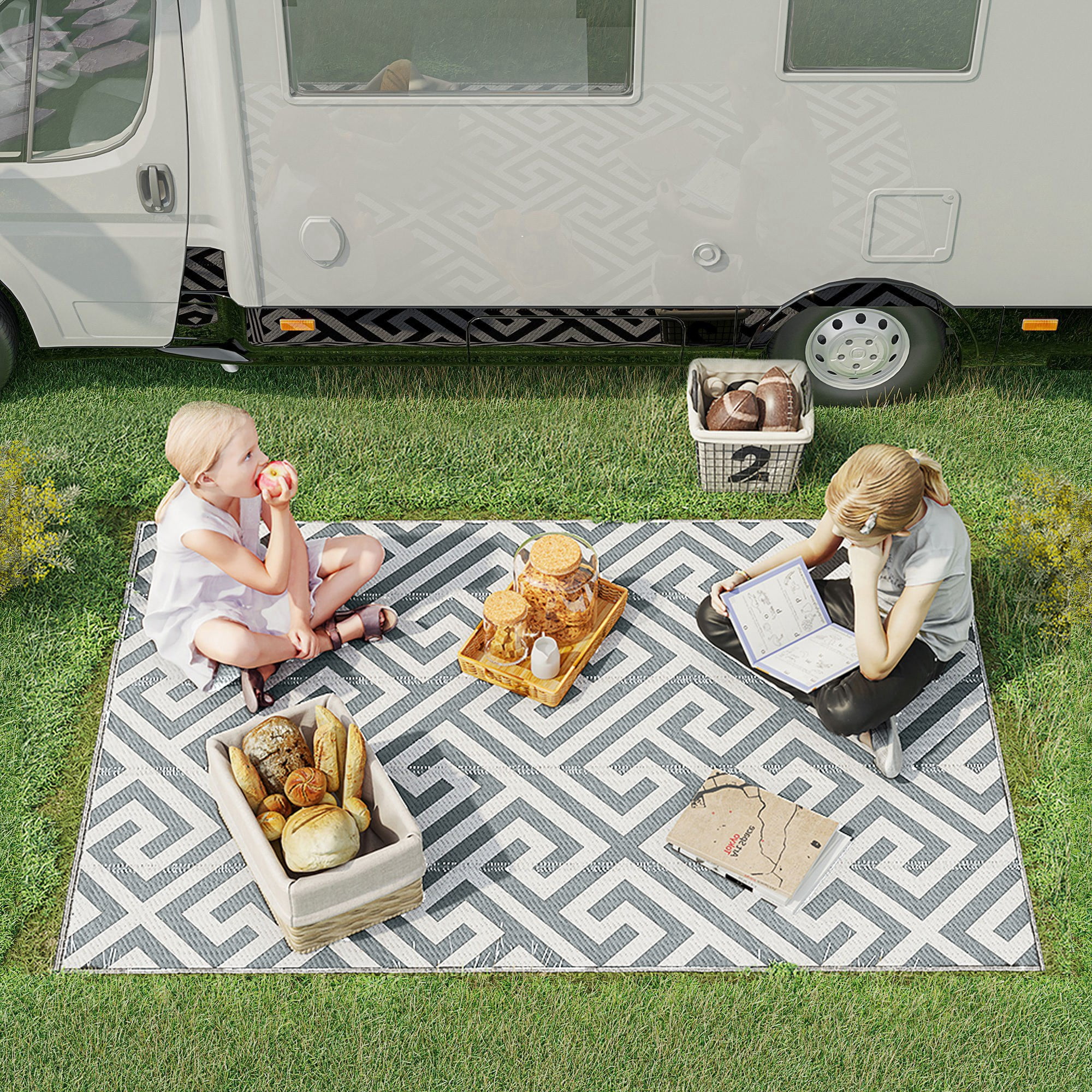 Click here for Outsunny Reversible Outdoor Rv Rug  5 X 8 Patio Fl... prices