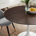 48 inch Dining Table, Round, White Walnut, Wood, Metal Steel, Modern ...