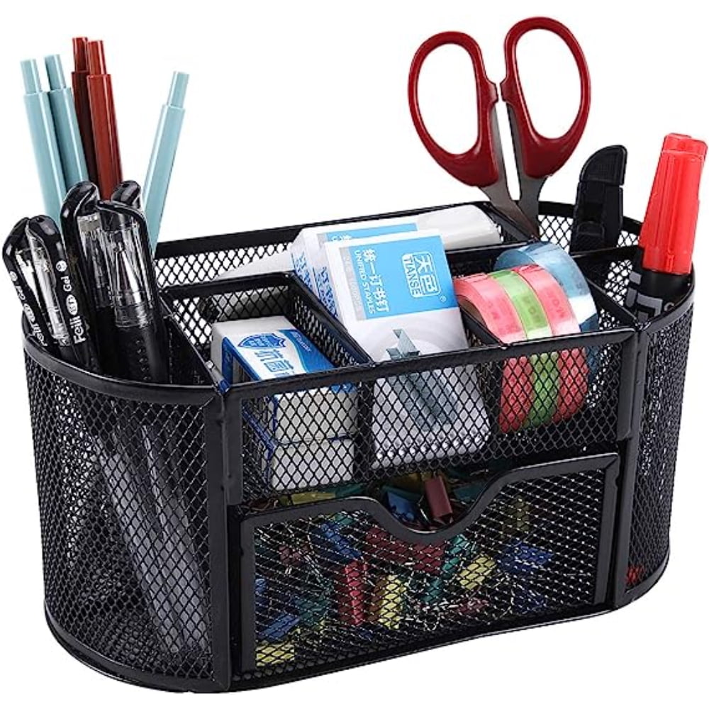 PEACNNG Mesh Desk Tidy Versatile Stationery Storage Desktop Organizer ...