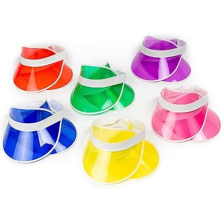 6 Neon Sun Visors, Neon Visors - Visor Caps for Men & Women - Festival ...