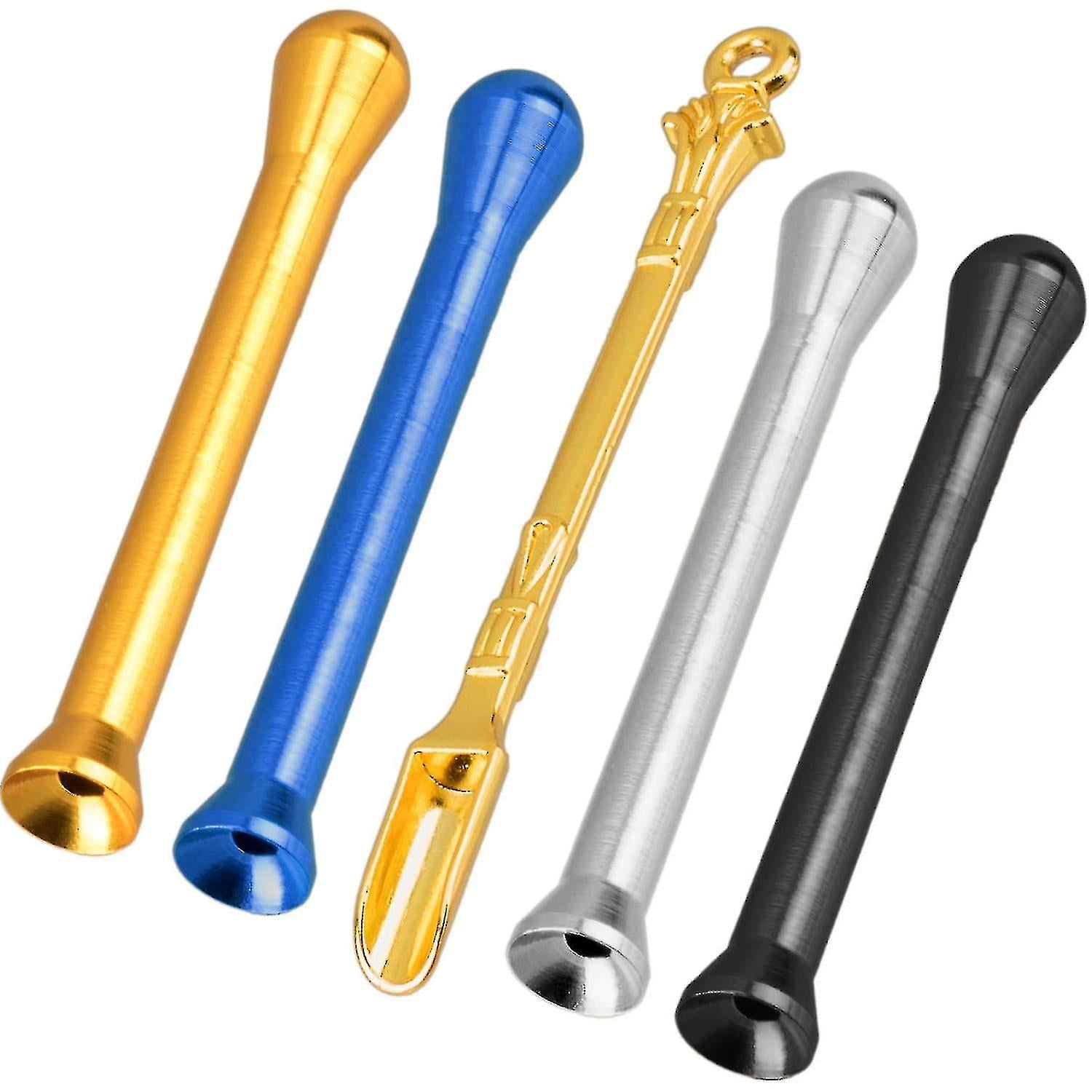 5 uds Mini Snuff Straw Sniffer Tube Snorter, Sniffer portátil de acero ...