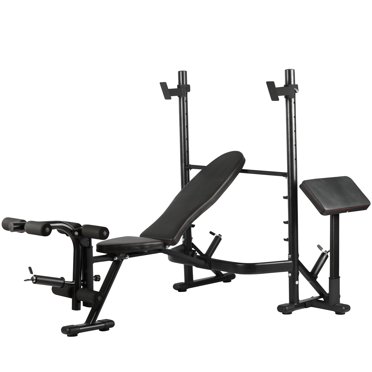Doufit Adjustable Weight Bench 660lbs 6 In 1 Olympic Workout Bench with ...
