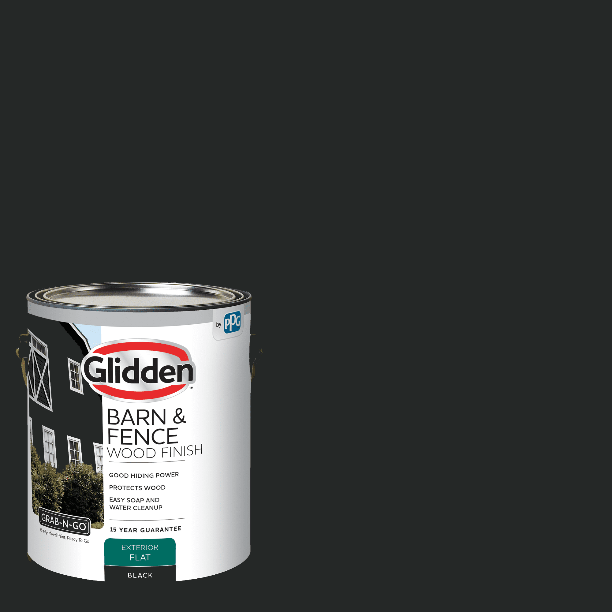 Glidden Grab-N-Go Barn & Fence Wood Exterior Paint Flat, Black, 1 ...