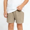 AGKIZG Toddler Kids Solid Color Linen Like Shorts Elastic Waist Loose ...