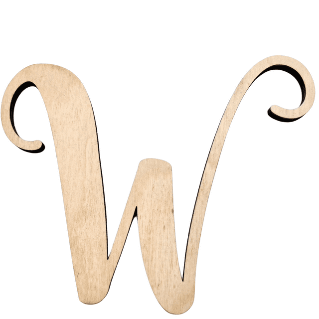 12" Tall BIRCH Wood Letter W | 1/4" Thick | Wood Craft Letter ...