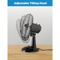 12" 3-Speed Oscillating Table Fan, FT30-8MBB, New, Black - Walmart.com