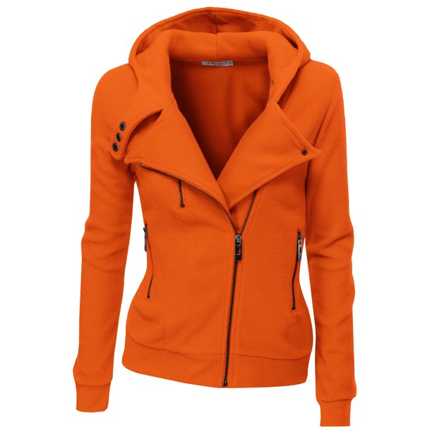 Doublju Women's Fleece Zip-Up High Neck Jacket for Women with Plus Size ...