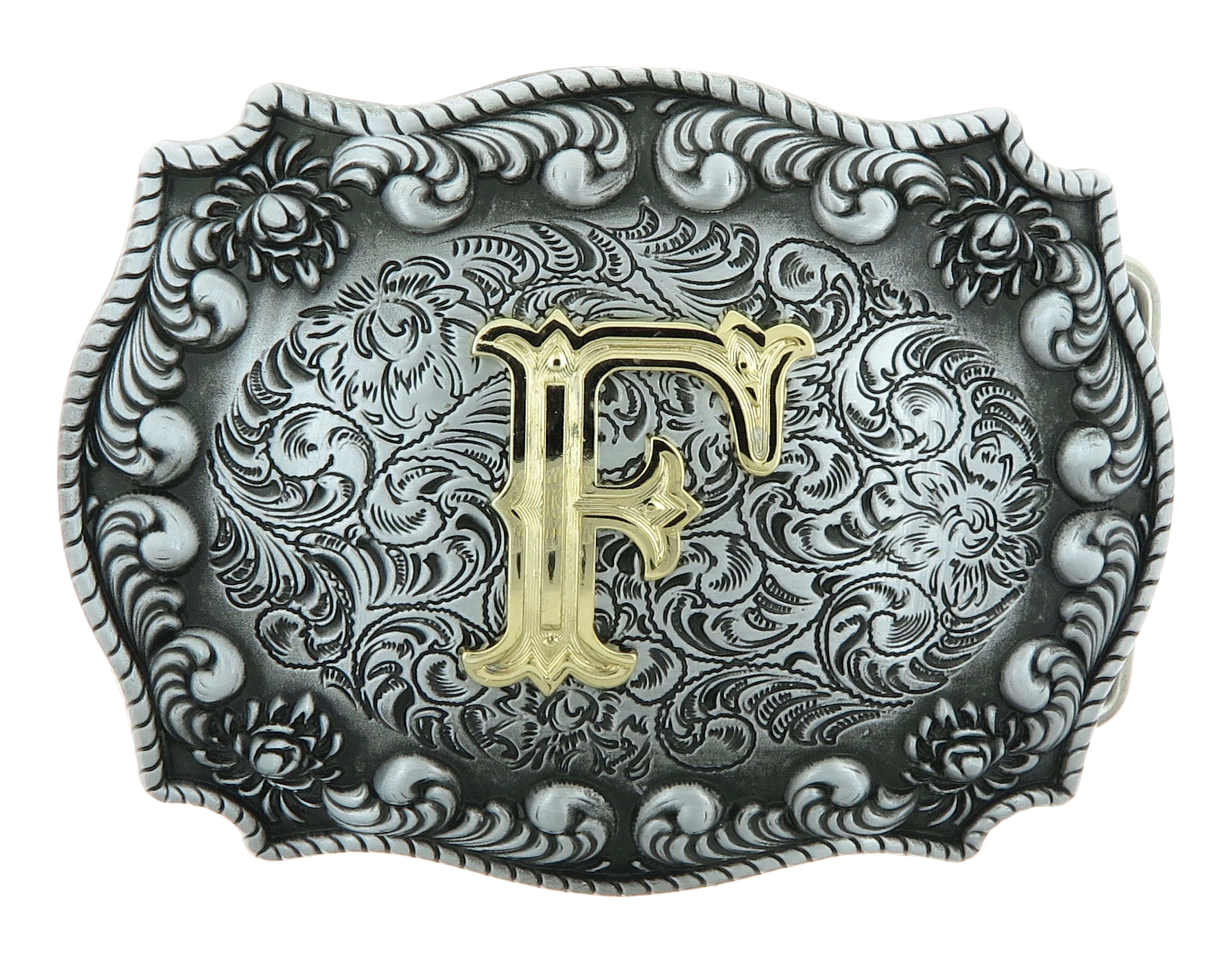 Letter "F" Initial Western Pattern Belt Buckle - Walmart.com