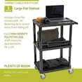 3-Tier Compact Multi-Purpose Plastic Utility Cart with Lockable Wheels ...