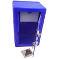 Blue 7" Glitter Locker Metal Safe Money Coin Bank with 2 Keys - Walmart.com