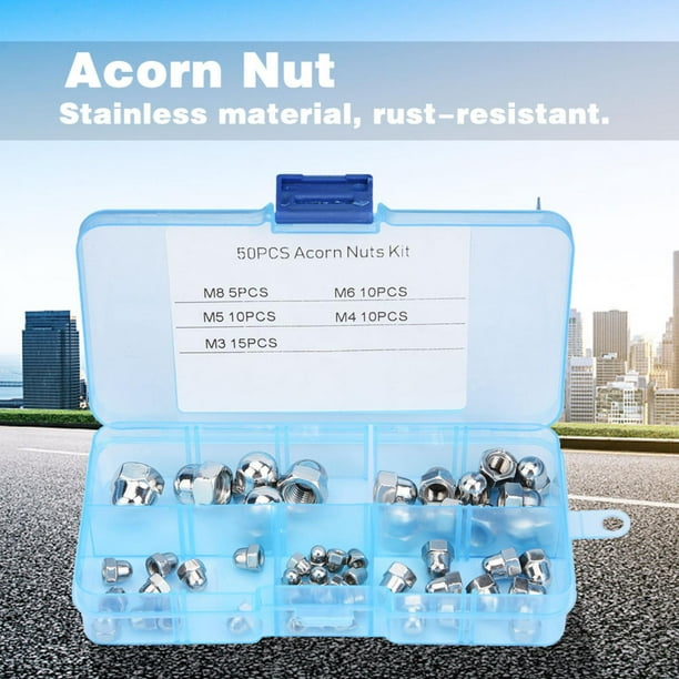 Cap Nut,50pcs M3/M4/M5/M6/M8 Acorn Nut Dome Cap Nut Crown Nut ...