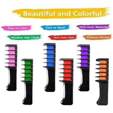New Hair Chalk Comb Temporary Hair Color Dye for Girls Kids, Washable ...