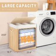 Aliphon 150L Laundry Hamper with lid, 3-Section Clothes Basket Handles ...