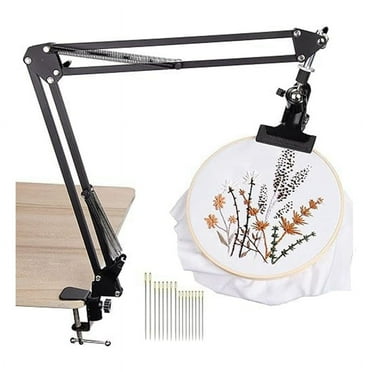 Adjustable Embroidery Hoop Holder with Clamp, Wooden Stitch Stand ...