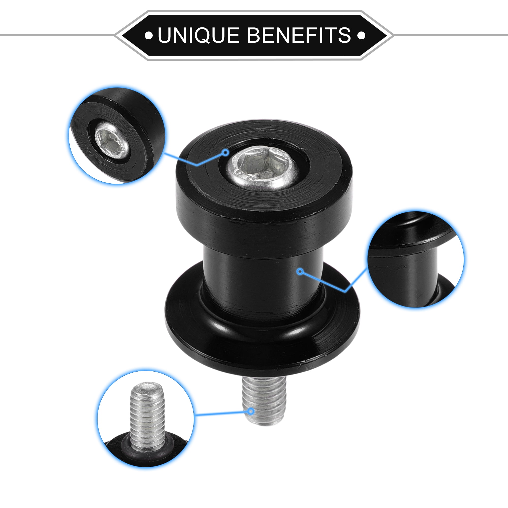 CNC Aluminum Swing Arm Spools M6x1.0 Aluminum Alloy Motorcycle Stand ...