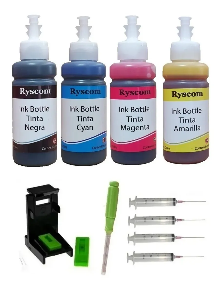 Kit de Tinta Recarga Ryscom para impresora multifuncional De Cartuchos ...