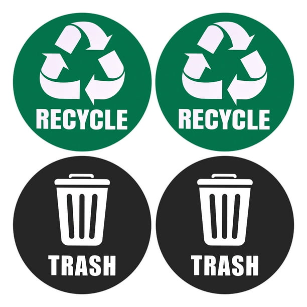 Uxcell 5 Inch Recycle Sticker Trash Can Labels Self Adhesive Recycling ...