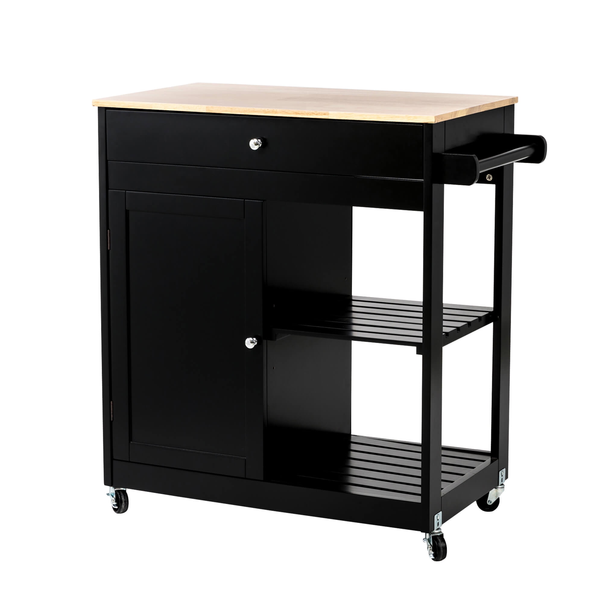 Glitzhome Modern Industrial Bar Unit Wooden Basic Kitchen Island with 1 ...
