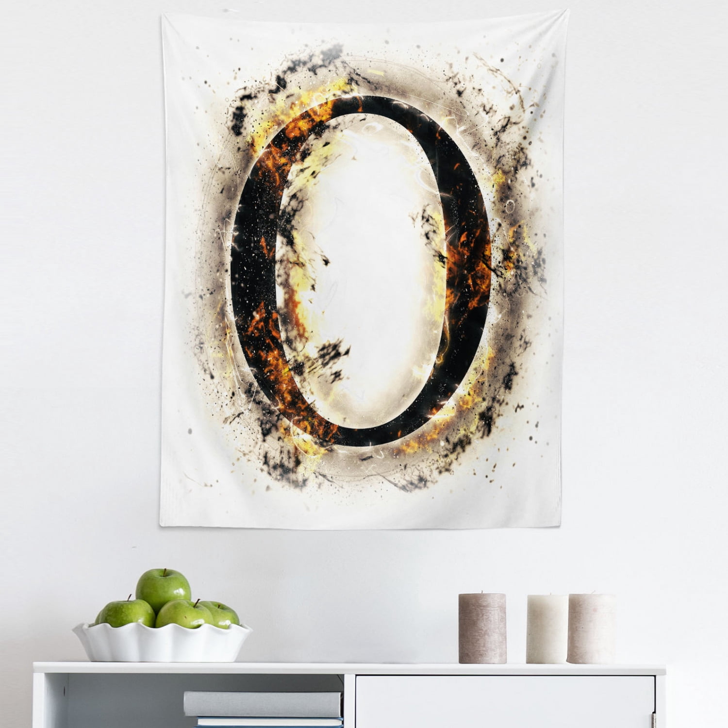 Letter O Tapestry, Alphabet Abstract Concept Hot and Fiery Letter O ...