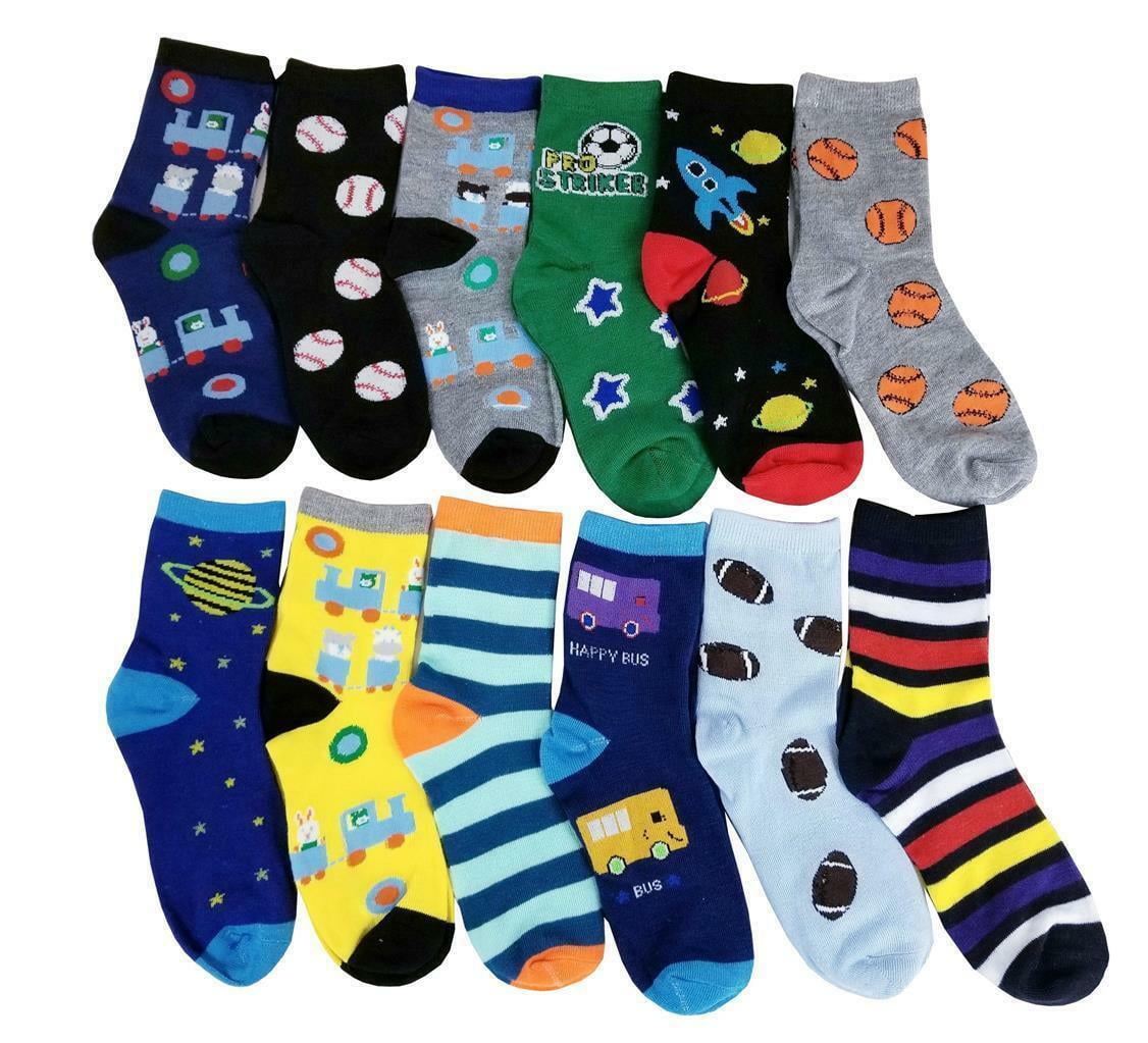 Different Touch 12 Pairs lots Kids Boys Novelty Design Crew Socks ...