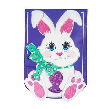 Newhomestyle Easter Floral Rabbit Garden Flag 12x18 Inch Double Sided ...
