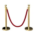 VIP Crowd Control, 6 Gold Crown Rope Stanchions + 4 Red Velour Ropes ...