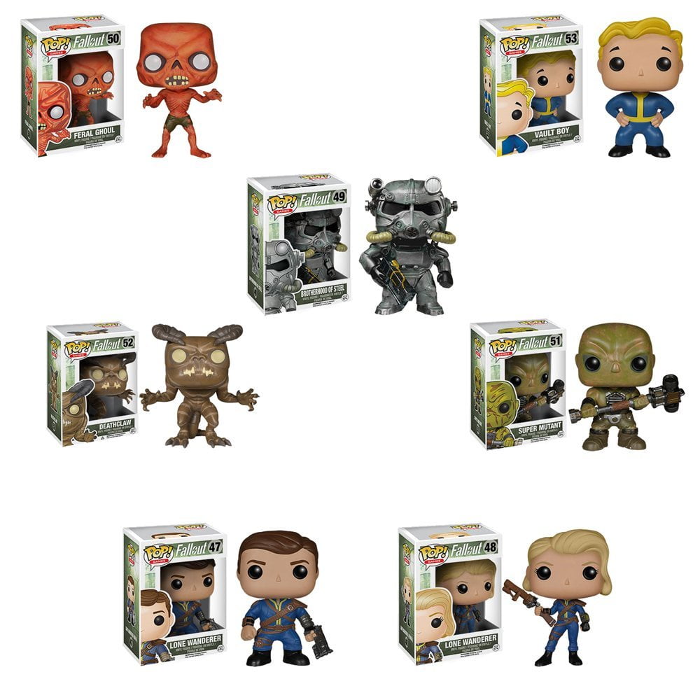 Funko POP Fallout Lone Wanderer Male & Female - Deathclaw - Vault Boy ...
