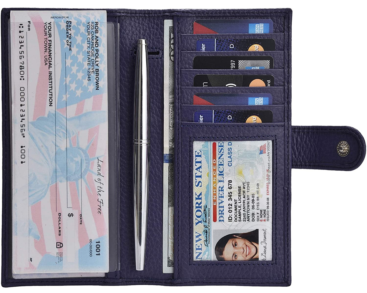 Checkbook Covers for Men and Women - Leather RFID Blocking Standard ...