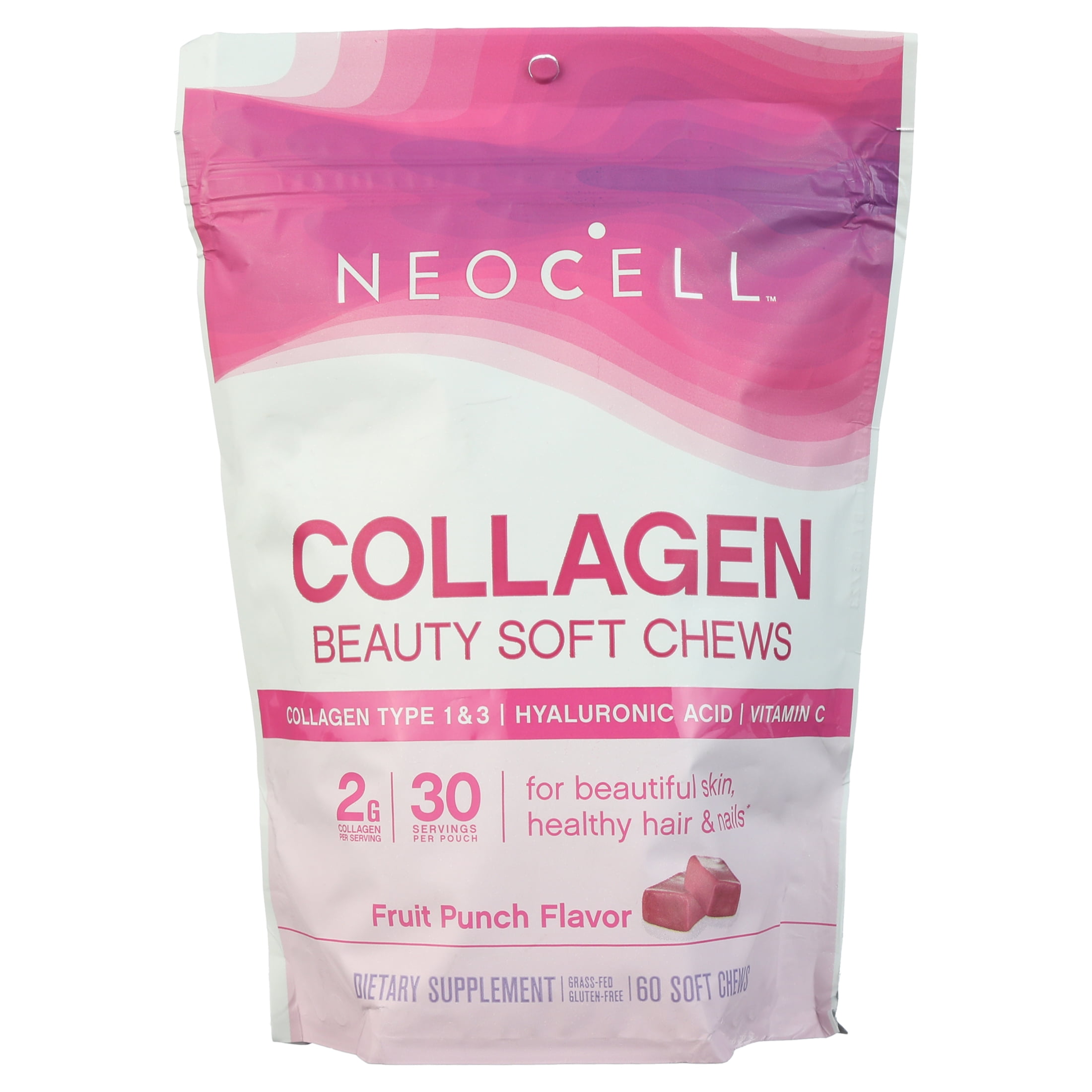 NeoCell Collagen Supplement Soft Chews Fruit Punch, 60ct - Walmart.com