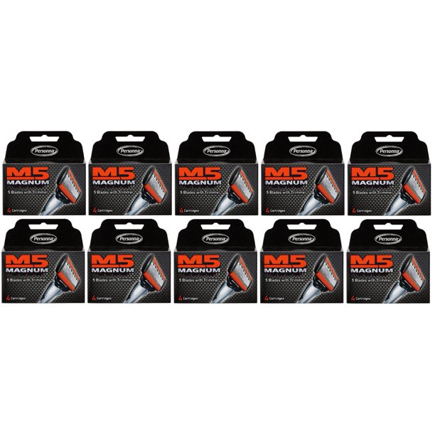 Personna M5 Magnum 5 Refill Razor Blade Cartridges, 4 ct. (Pack of 10 ...