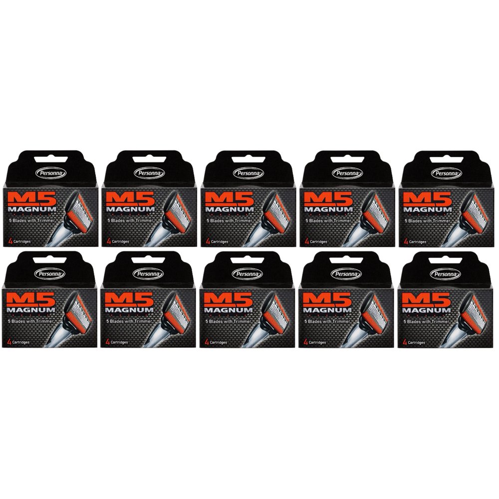 Personna M5 Magnum 5 Refill Razor Blade Cartridges, 4 ct. (Pack of 10 ...