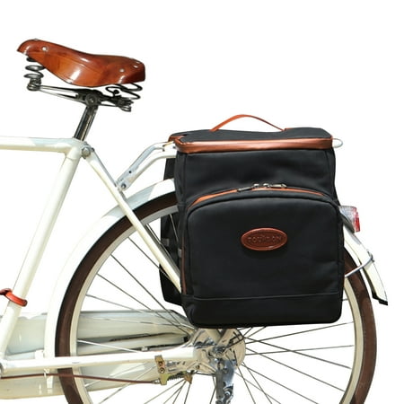 TOURBON Canvas Pannier Bicycle Rear Rack Back Seat Tail Insulated Trunk ...
