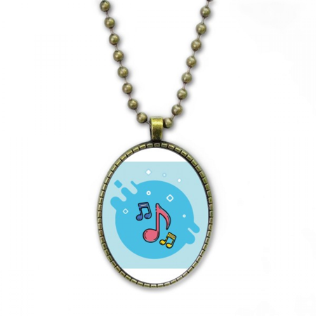 Musical Mark Notation Necklace Vintage Chain Bead Pendant Jewelry ...