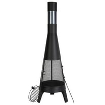 "Esschert Design Outdoor Wood Burning Chiminea, 26"" Black Finish Cast ...