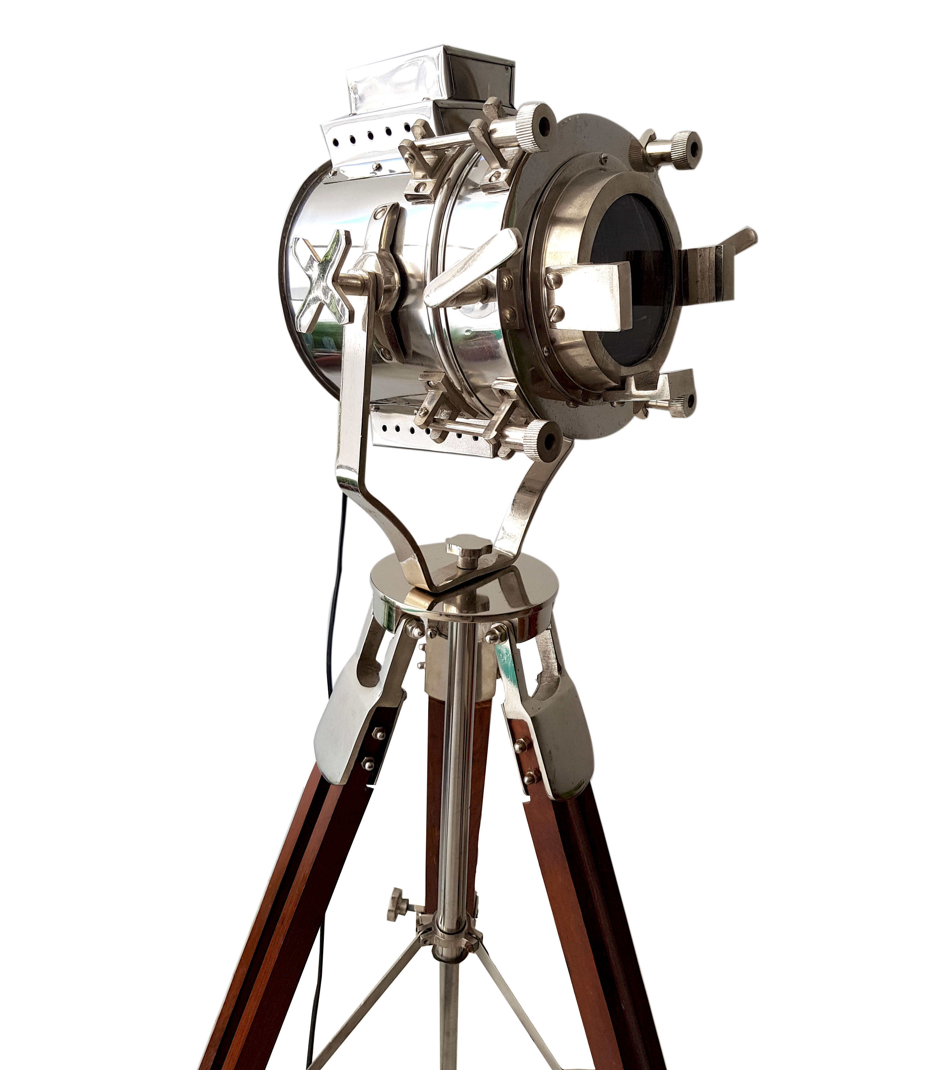 Vintage Modern Collectible Chrome Searchlight Home Black Screw Tripod ...