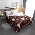 Red Brown Bull Skulls Quilted Comforters Cooling Blanket Oversized King ...