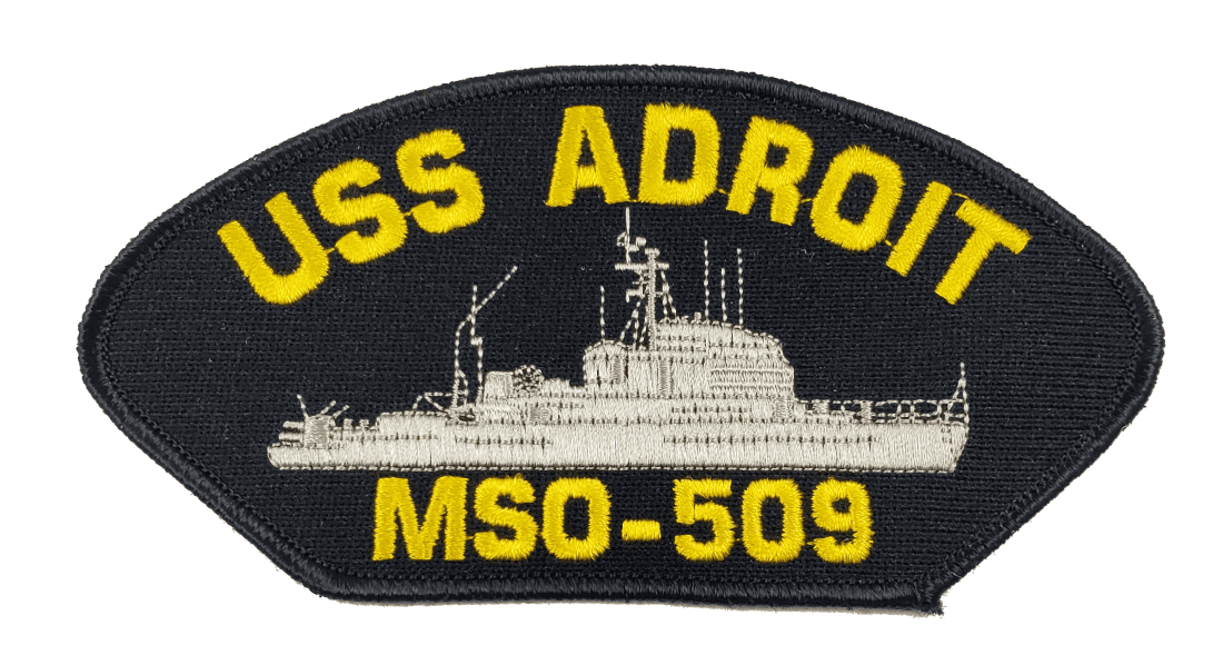 USS ADROIT MSO-509 Ship Patch - Great Color - Veteran Owned Business ...