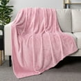 PAVILIA Light Pink Throw Blanket for Couch, Twin Bed, Soft Fleece ...