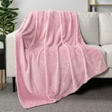 PAVILIA Light Pink Throw Blanket for Couch, Twin Bed, Soft Fleece ...