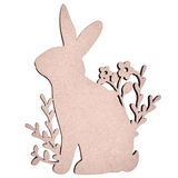 5" Wood Bunny Cutout | 1/8" Thick MDF Wood Bunny w/ Vines and Flowers ...
