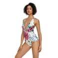 Liora Womens One Piece Swimsuits Floral Print Bathing Suits For Women