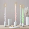 4pcs Tapered Candlesticks Spiral Taper Candle, 10 Inch Candy Colors ...