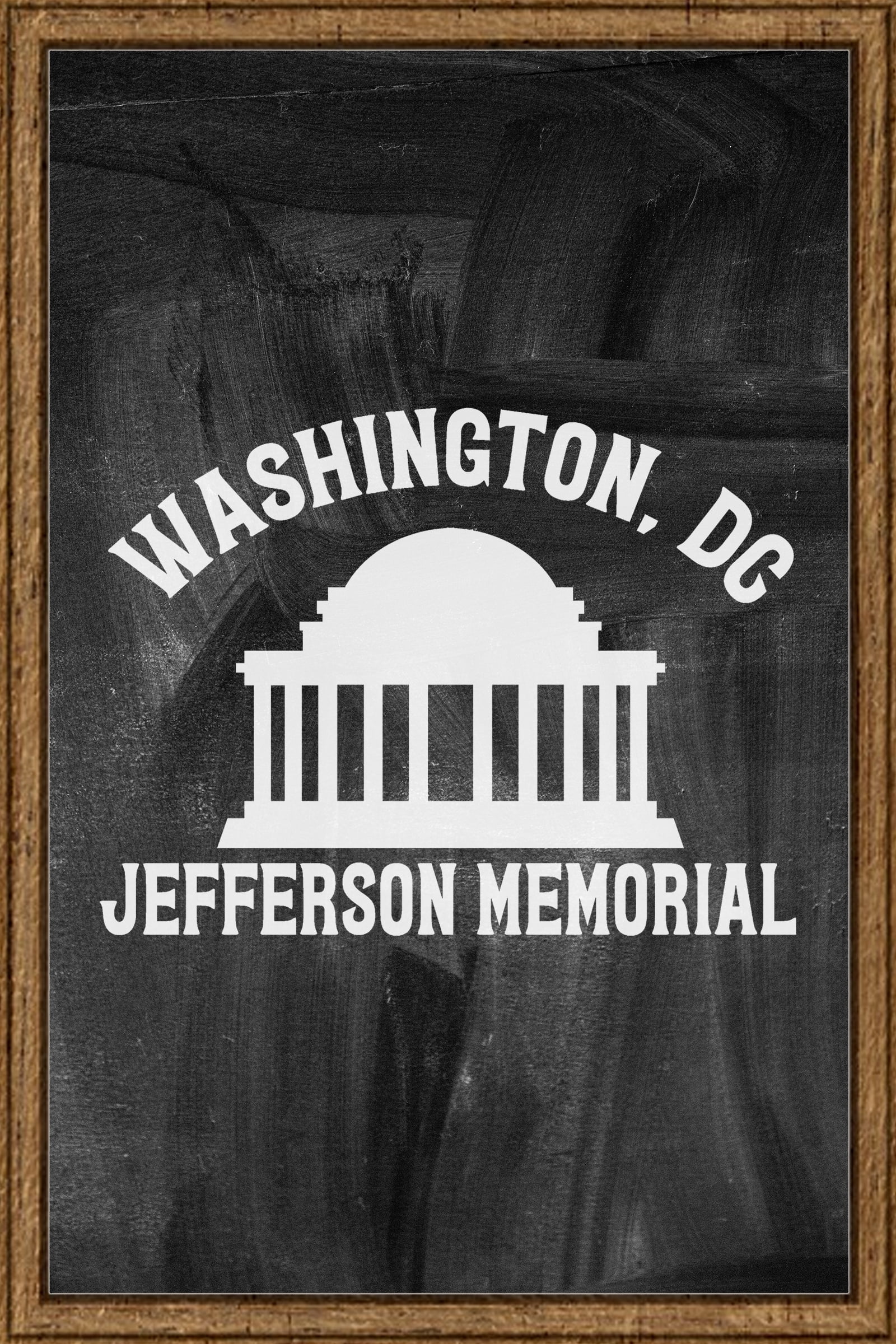 Washington, DC Jefferson memorial caps capital monuments Tin Sign Chalk ...