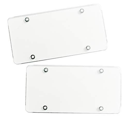 Zone Tech Clear Unbreakable License Plate Shields - 2-Pack Novelty ...
