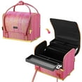 Byootique Red Gold Makeup Train Case Lockable Rolling Cosmetic Trolley ...