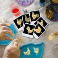 1 Set 9Pcs Nickel Self-adhesive Picture Stickers Metal Decals Golden ...