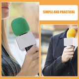 3pcs Microphone Logo Flags for Hosts and Reporters Portable Square Cube ...
